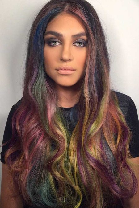 18 Oil Slick Hair Color Trend Examples You Can Wear | BeautyWayMag