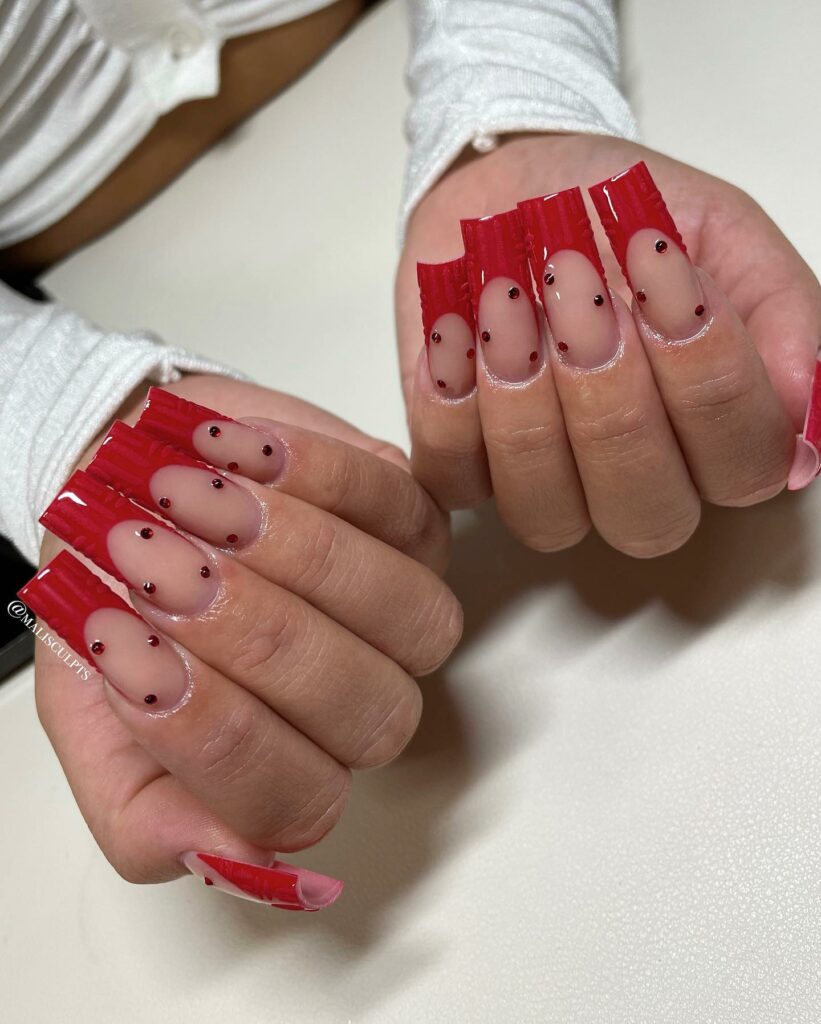 23 Red Acrylic Nail Designs You'll Love | BeautyWayMag