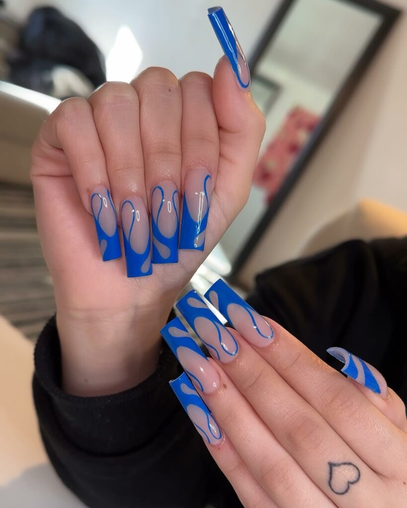 7 Blue Acrylic Nail Designs | BeautyWayMag