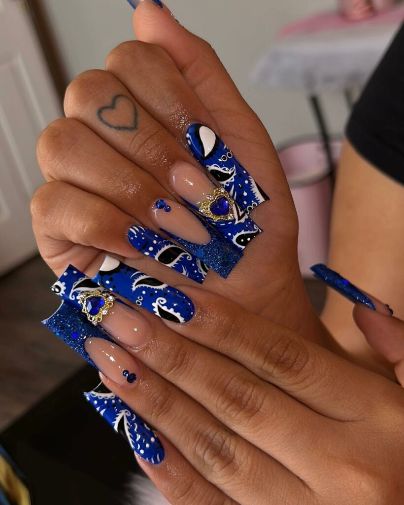 7 Blue Acrylic Nail Designs | BeautyWayMag